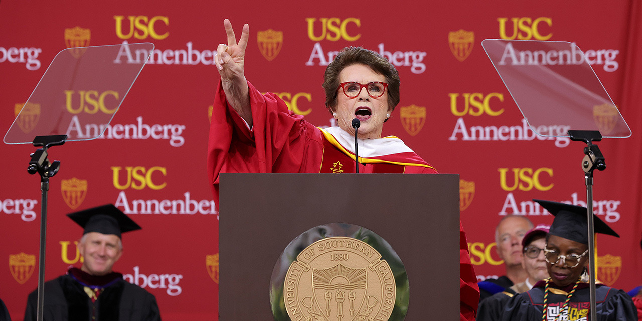 Billie Jean King offers USC Annenberg graduates wisdom from a champion ...